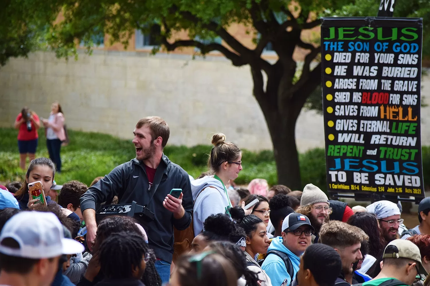 Street preacher’s outreach on campus met by student protest | Voice of ...